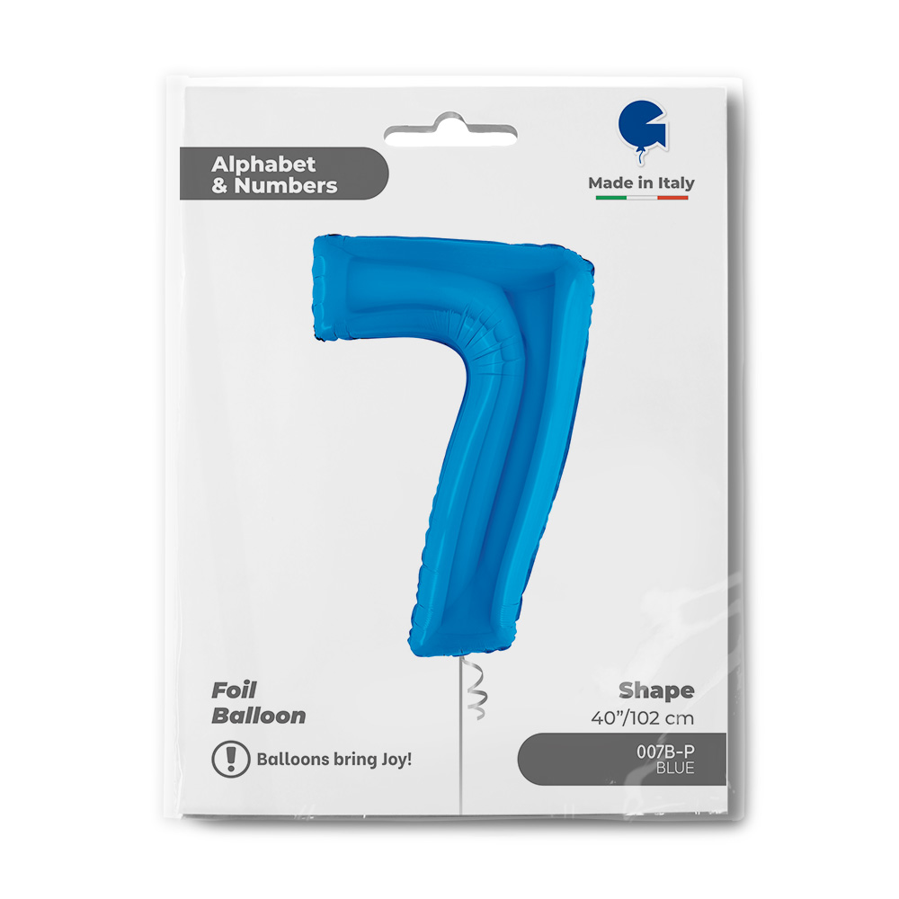 Balloon Number 7 Blue 40inc blue