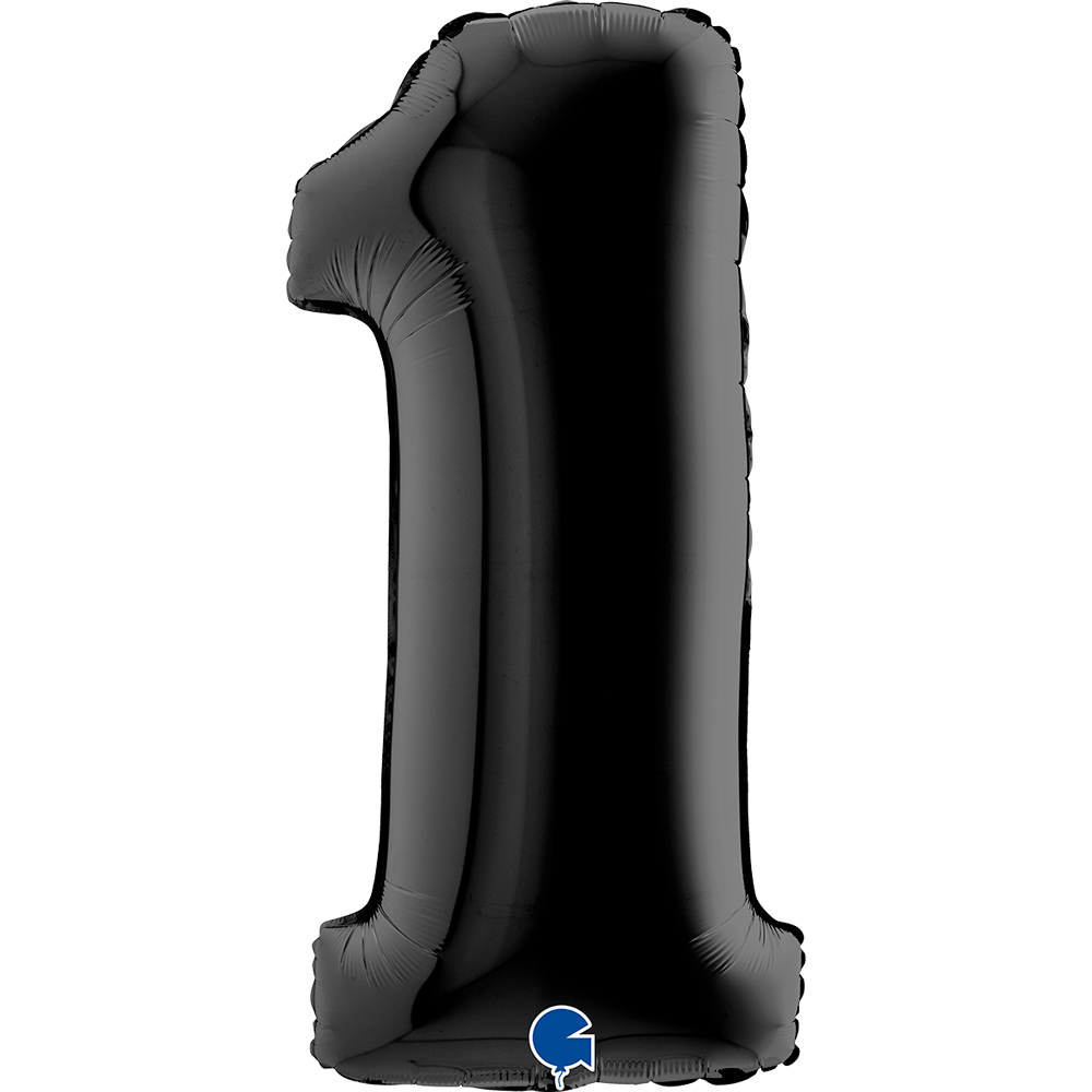Balloon Number 1 Black 40inc black