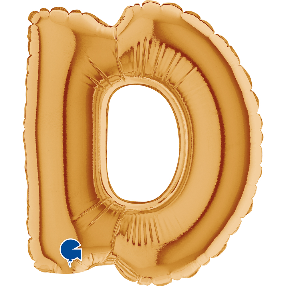 Balloon Letter D Gold 07inc gold