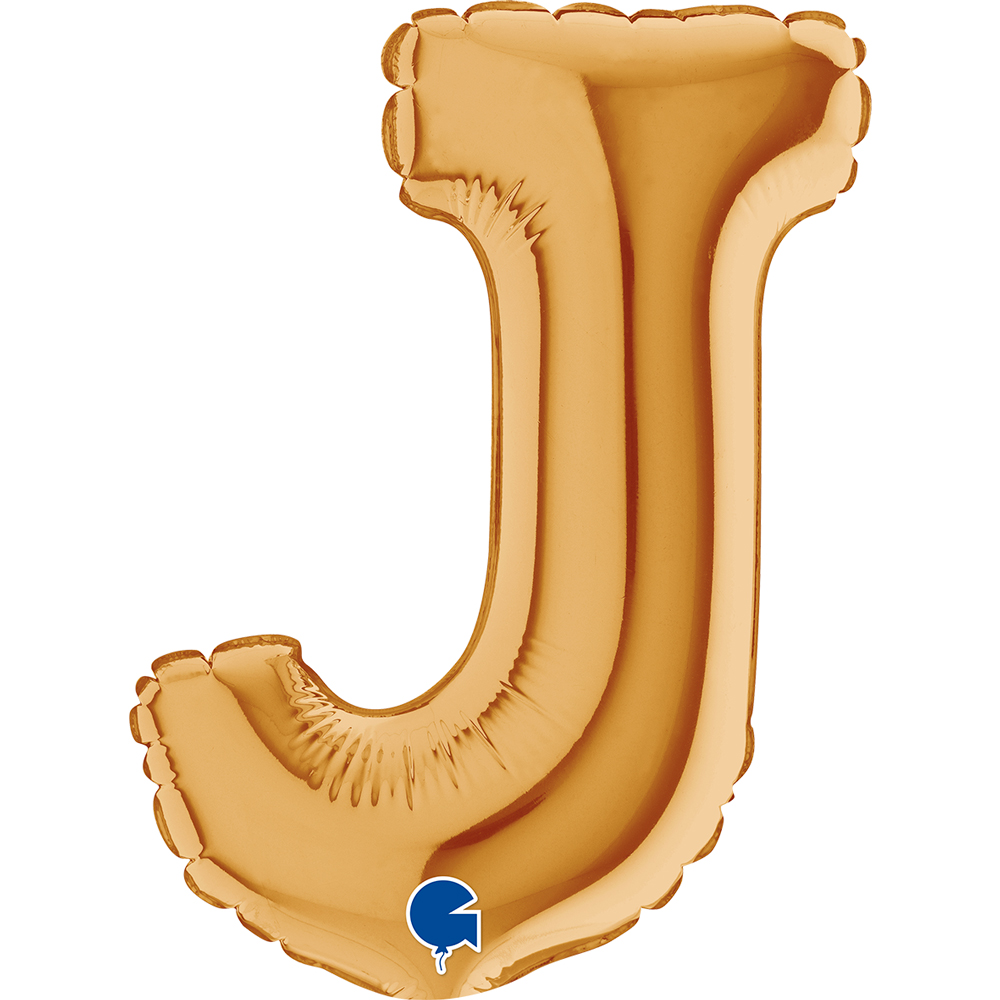 Balloon Letter J Gold 07inc gold