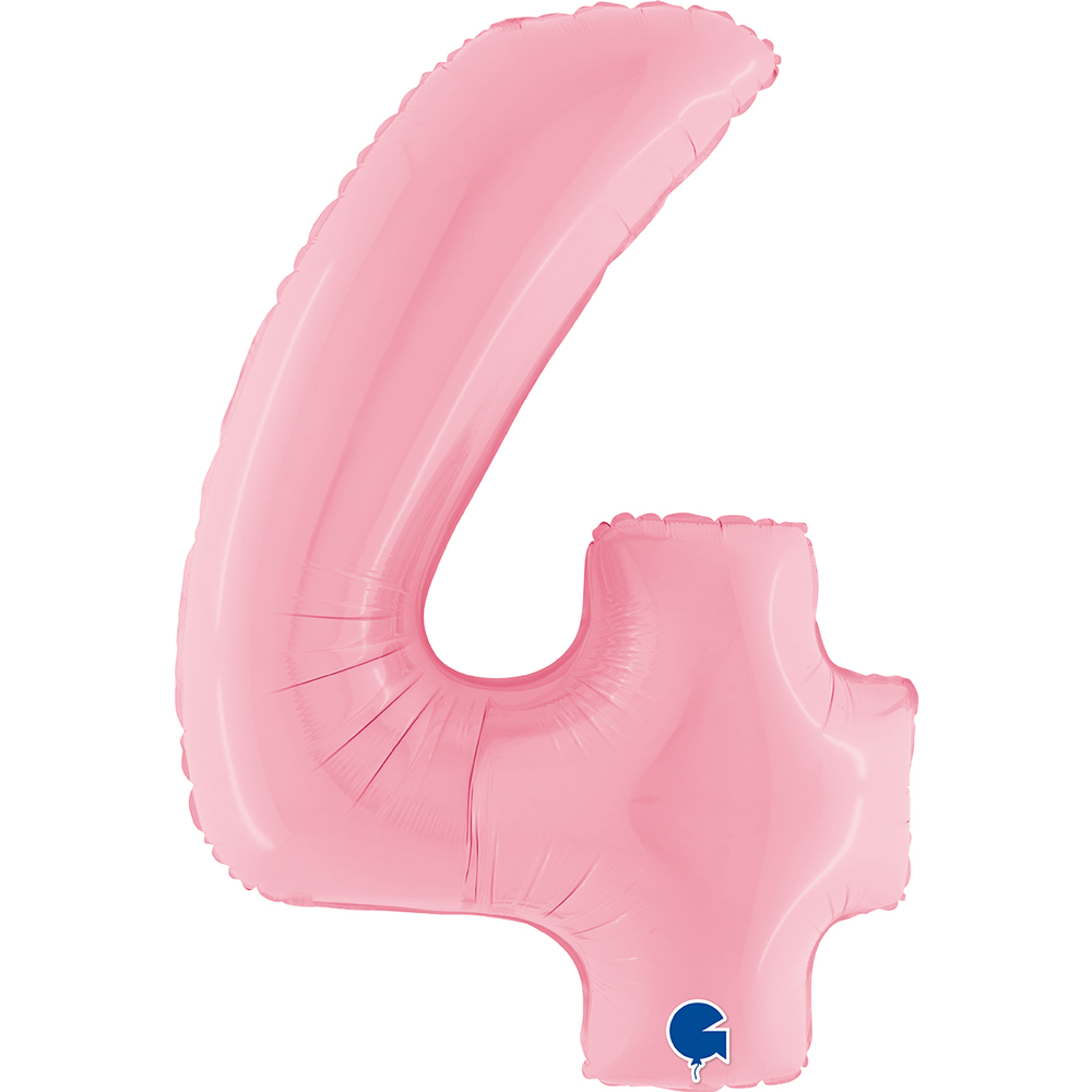 Balloon Number 4 Pastel Pink 40inc pink