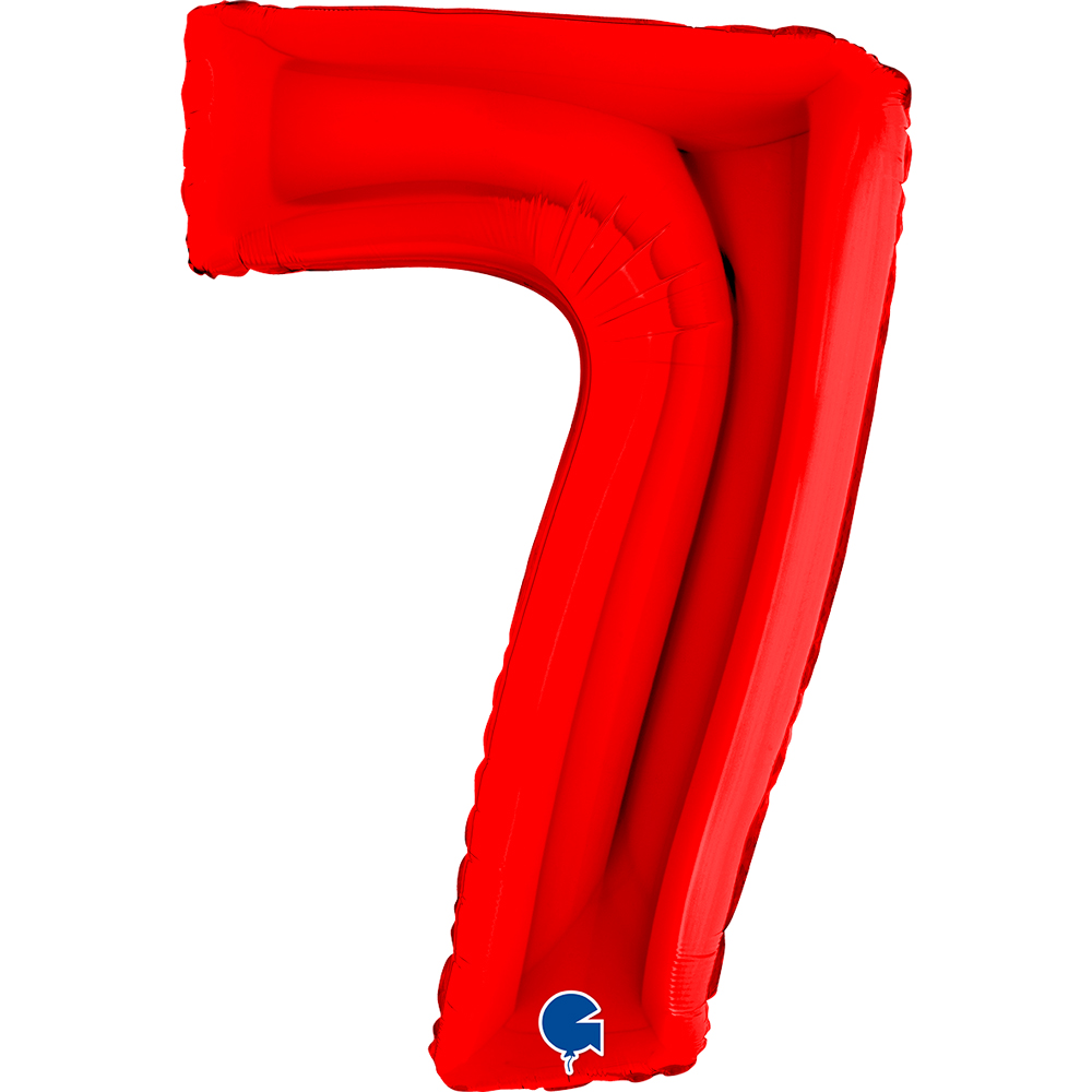 Balloon Number 7 Red 40inc red