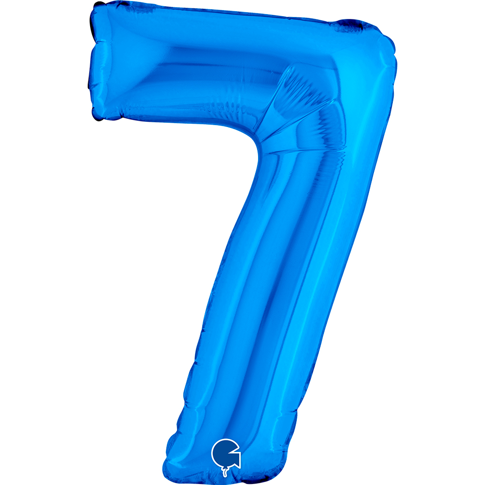 Balloon Number 7 Blue 14inc blue