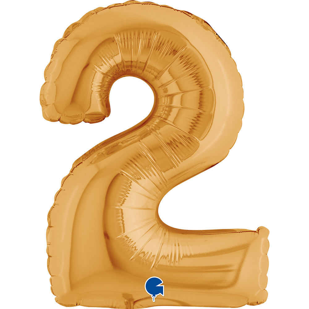 Balloon Number 2 Gold 14inc gold