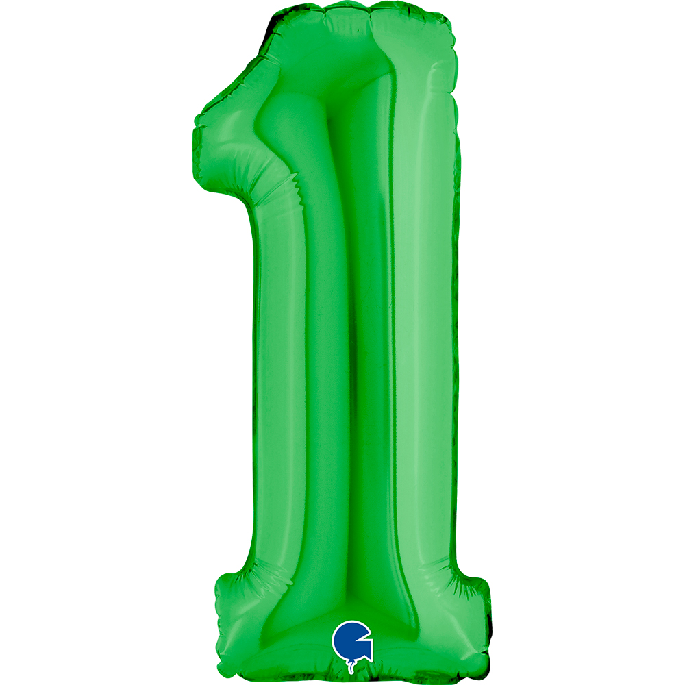 Balloon Number 1 Green 14inc green