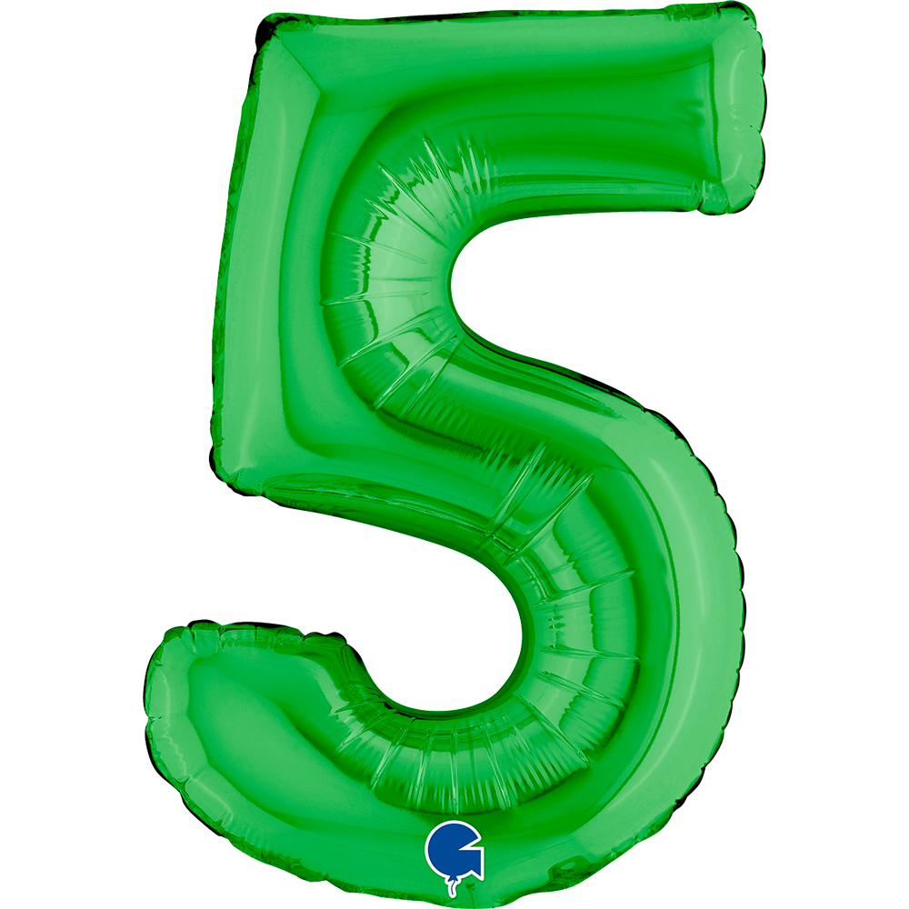Balloon Number 5 Green 14inc green
