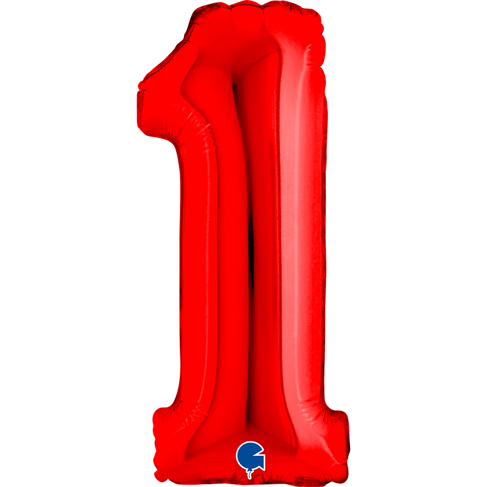 Balloon Number 1 Red 14inc red