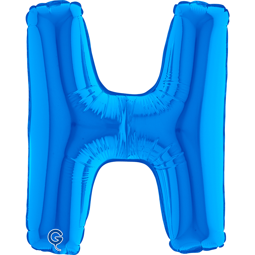 Balloon Letter H Blue 14inc blue