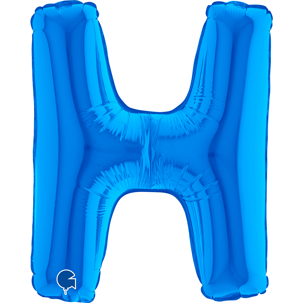 Balloon Letter H Blue 14inc blue