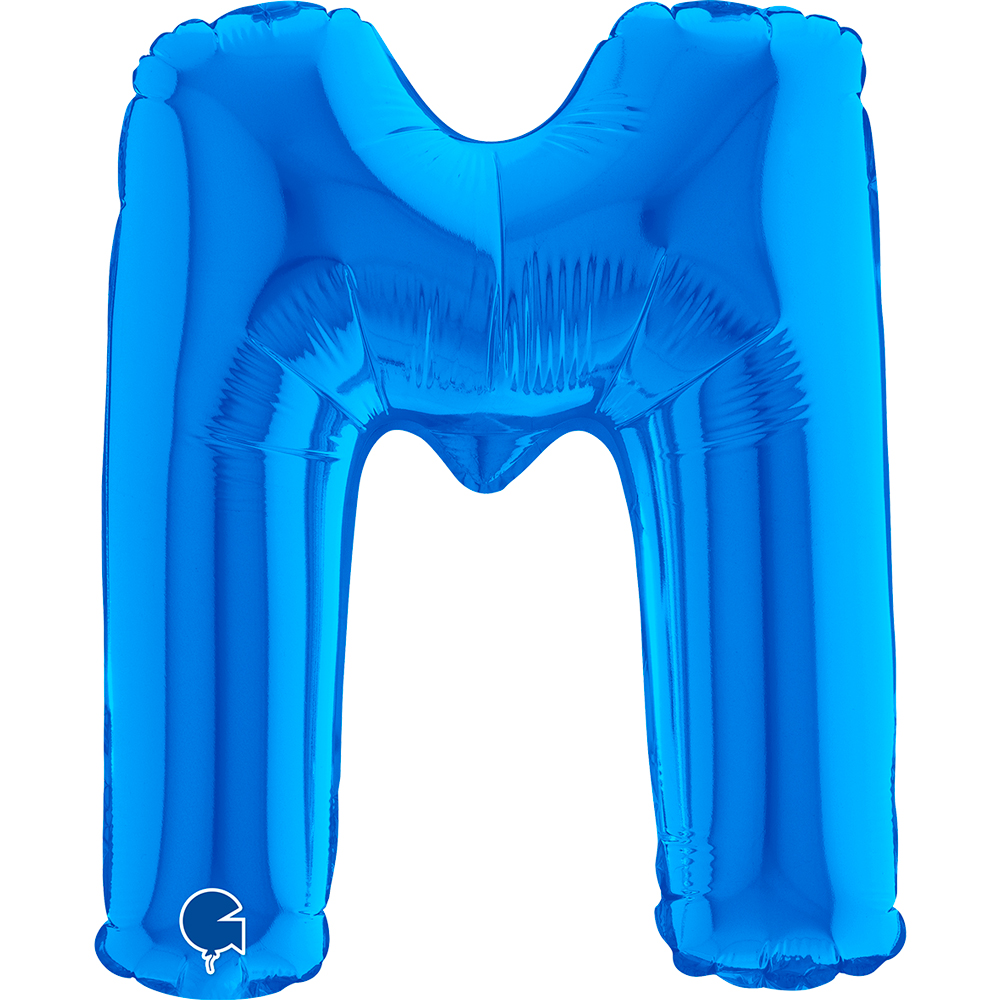 Balloon Letter M Blue 14inc blue