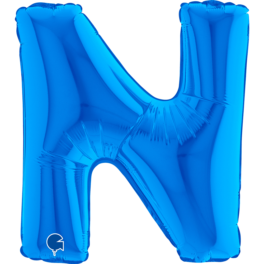 Balloon Letter N Blue 14inc blue