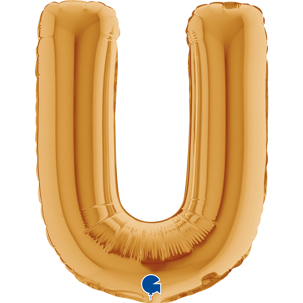 Balloon Letter U Gold 14inc gold