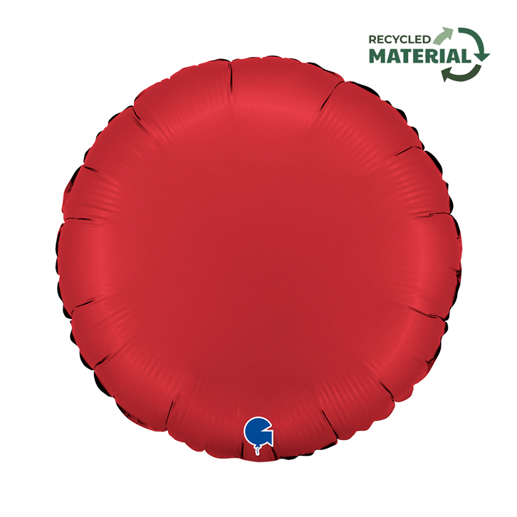 Balloon Round 18inc Satin Rubin Red red