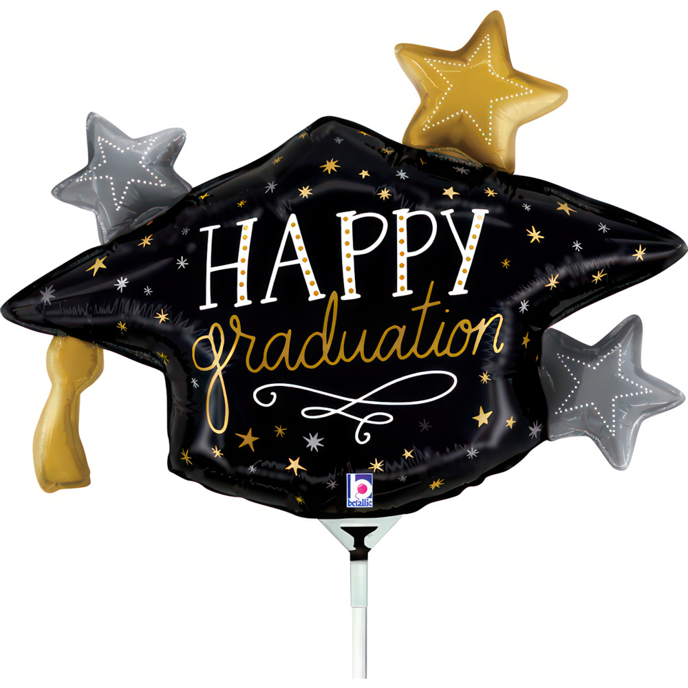Balloon Satin Metallic Grad Hat mini black