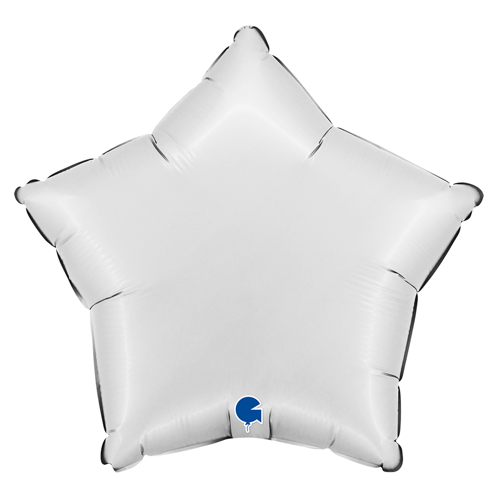 Balloon Star 18inc Satin White white