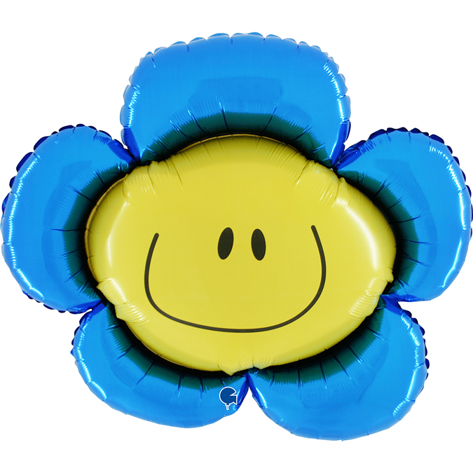 Balloon Smiley Flower Blue blue