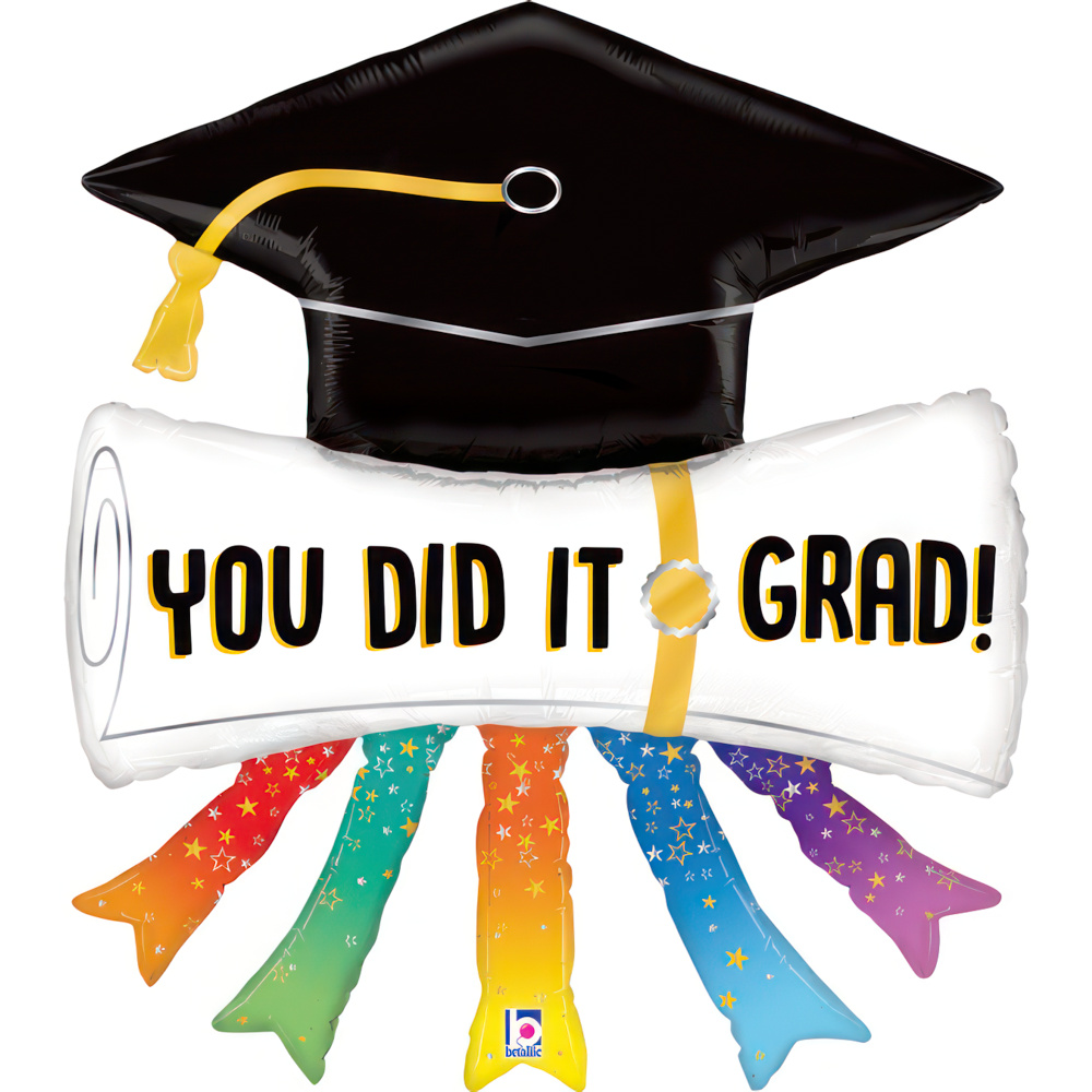 Balloon You Did It Grad Diploma multicolor