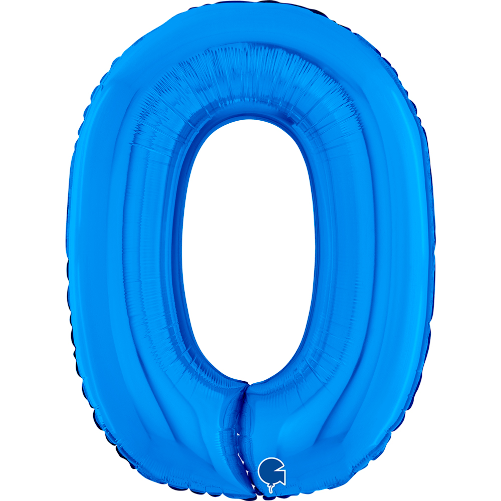Balloon Number 0 Blue 26inc blue