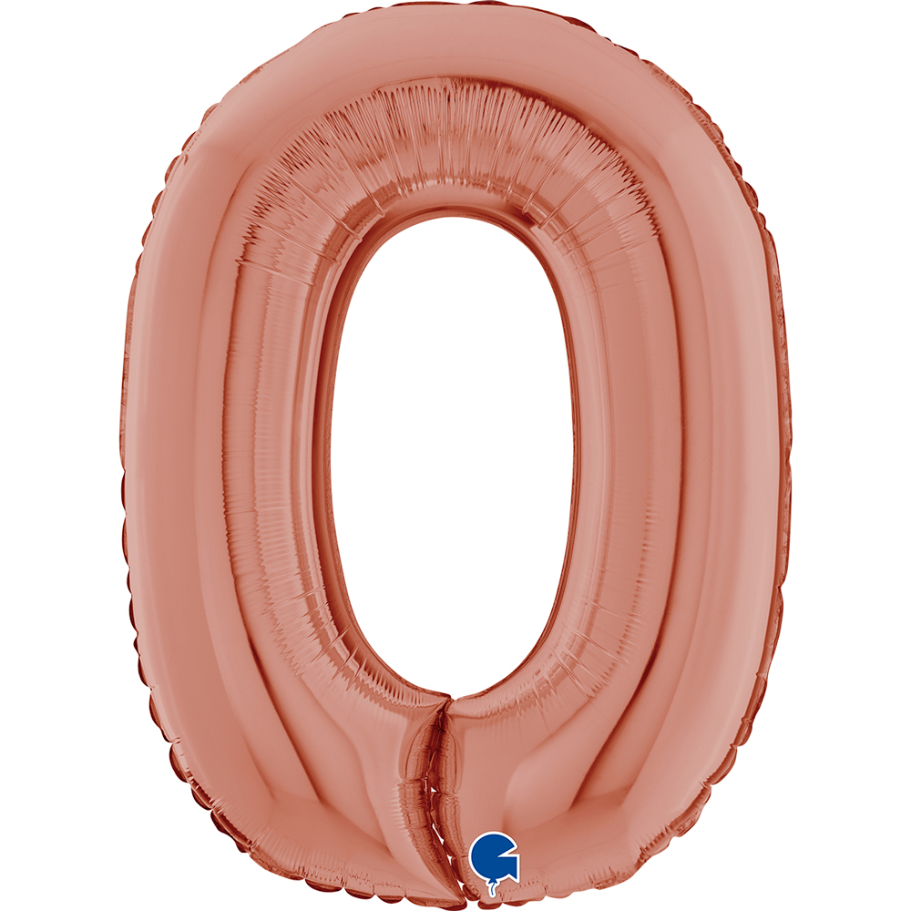Balloon Number 0 Rose Gold 26inc rose gold