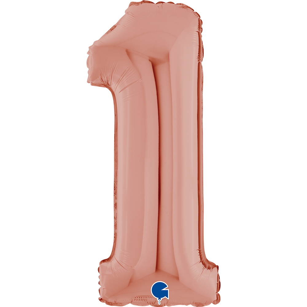 Balloon Number 1 Rose Gold 26inc rose gold