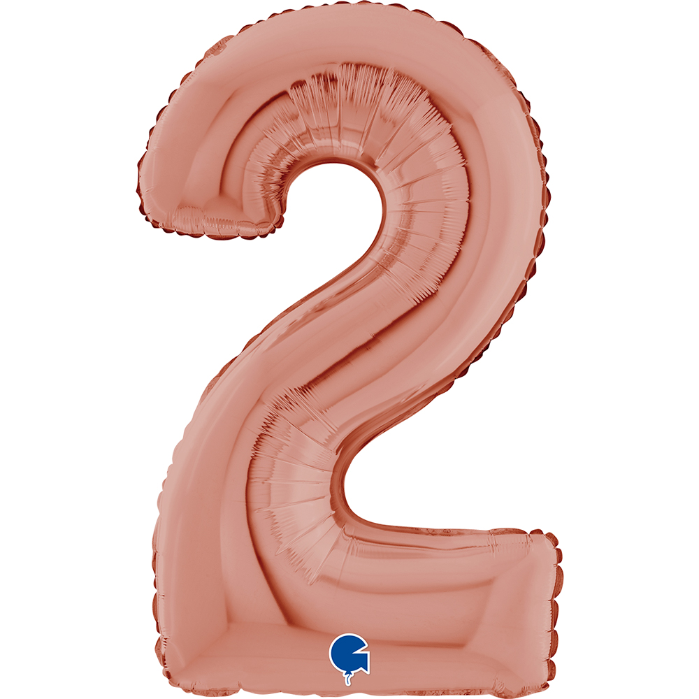 Palloncino Number 2 Rose Gold 26inc oro rosato