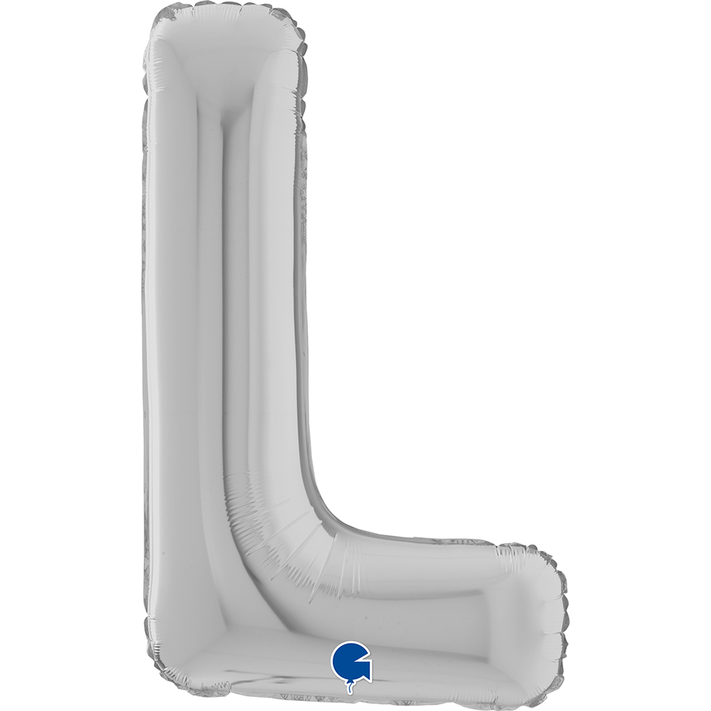 Balloon Letter L Silver 26inc silver