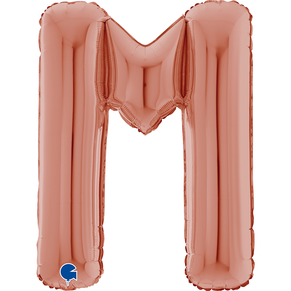 Balloon Letter M Rose Gold 26inc rose gold