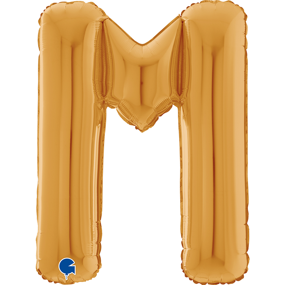 Balloon Letter M Gold 26inc gold