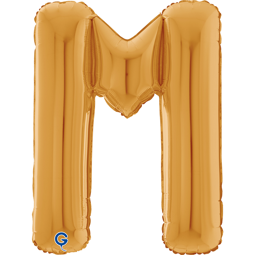 Balloon Letter M Gold 26inc gold