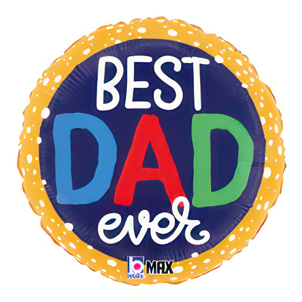 Palloncino R18 Best Dad Ever Bubbles multicolore