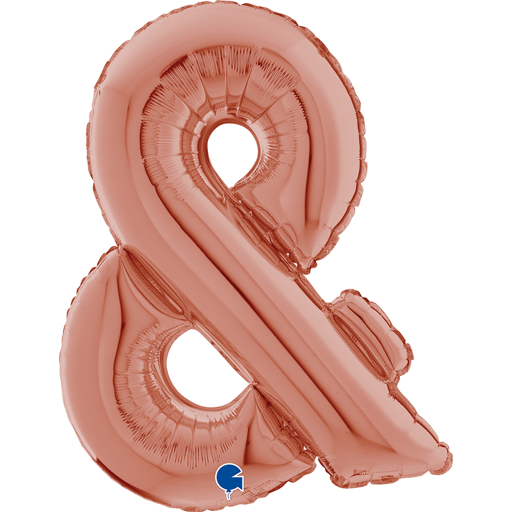 Balloon Symbol Ampersand Rose Gold 26inc rose gold