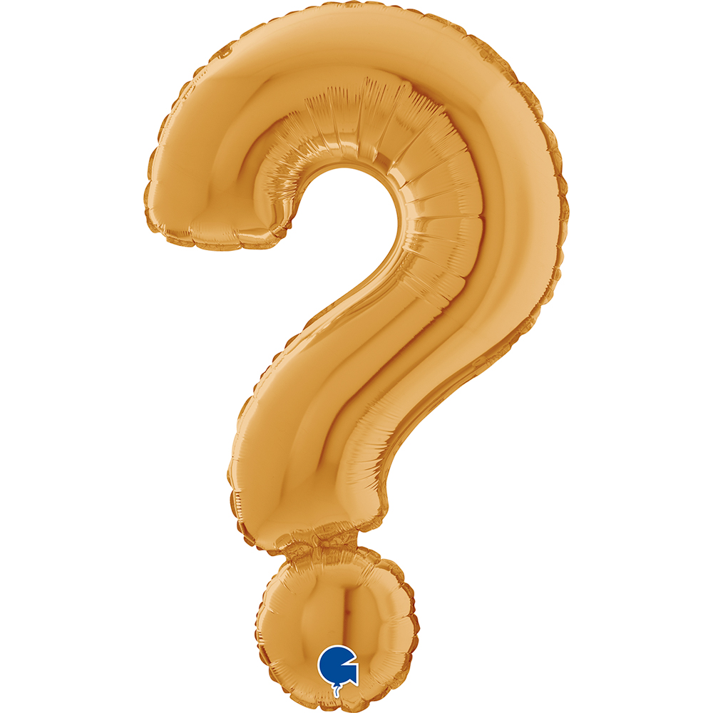 Balloon Symbol Question Mark Gold 26inc gold