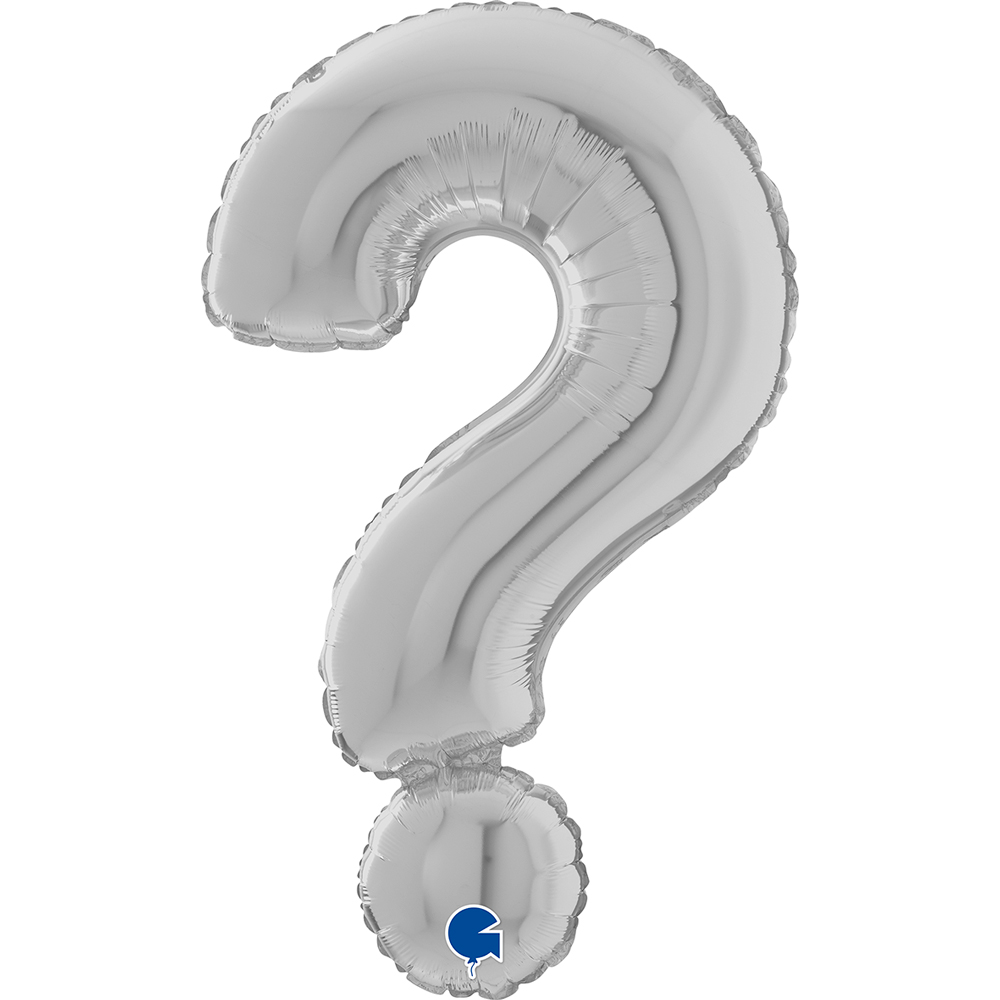 Balloon Symbol Question Mark Silver 26inc silver