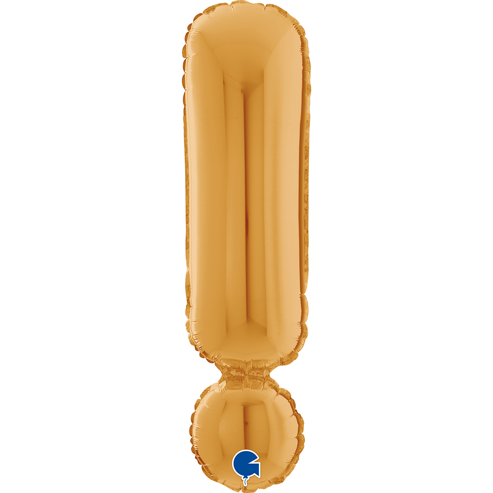 Balloon Symbol Exclamation Point Gold 26inc gold