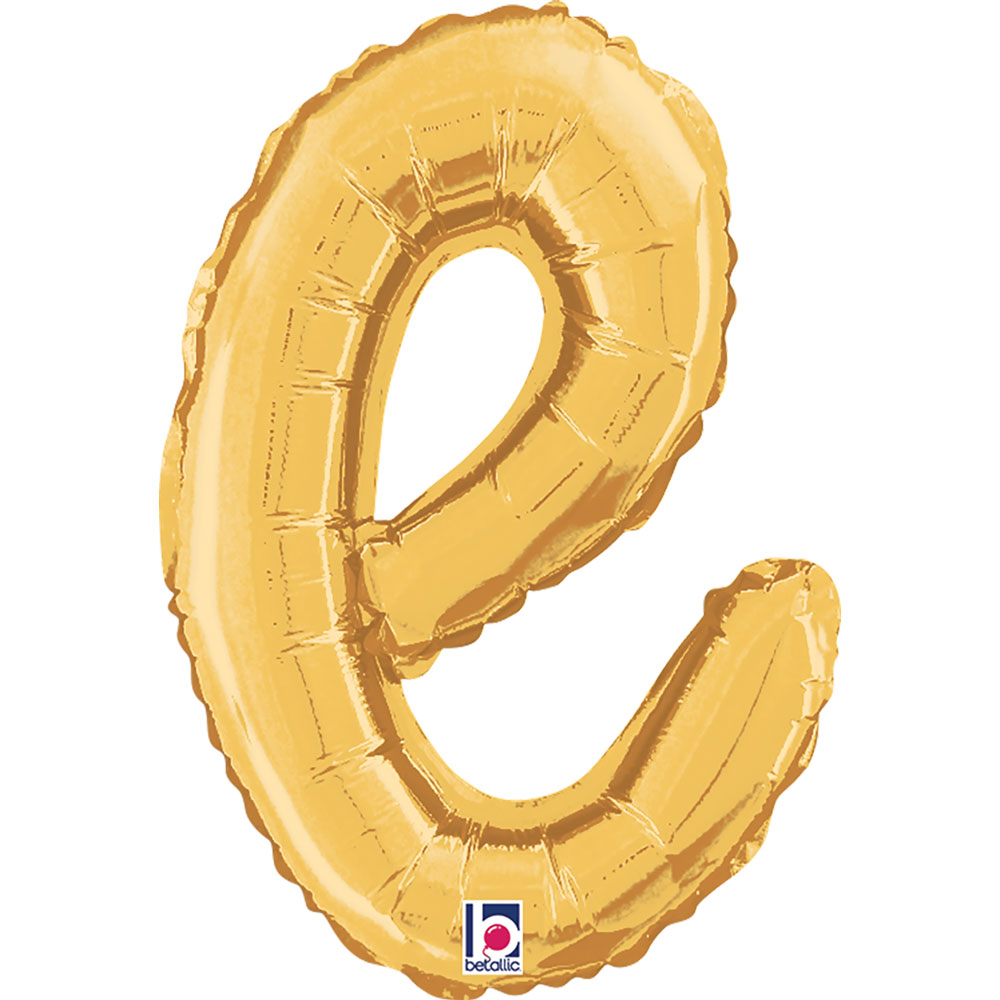 Balloon Letter E Script Gold gold