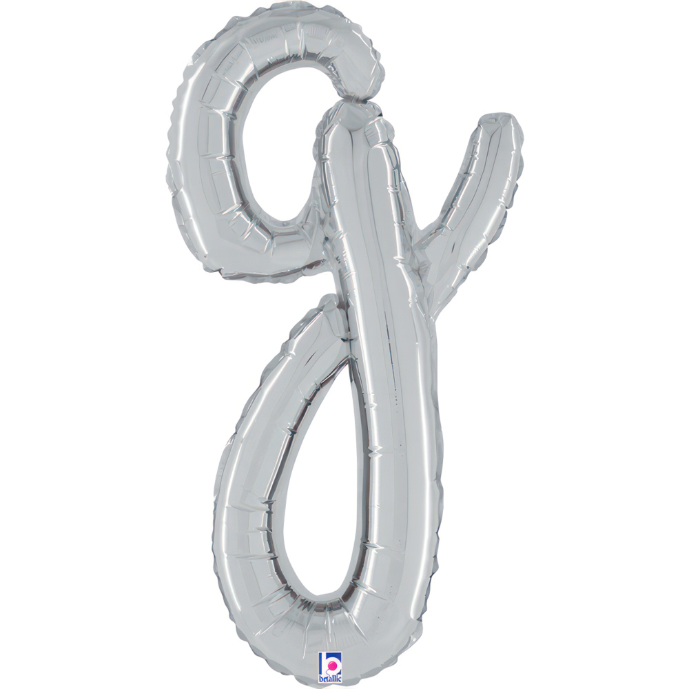 Balloon Letter G Script Silver silver