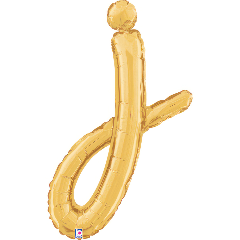 Balloon Letter J Script Gold gold