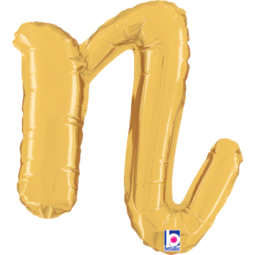 Balloon Letter N Script Gold gold