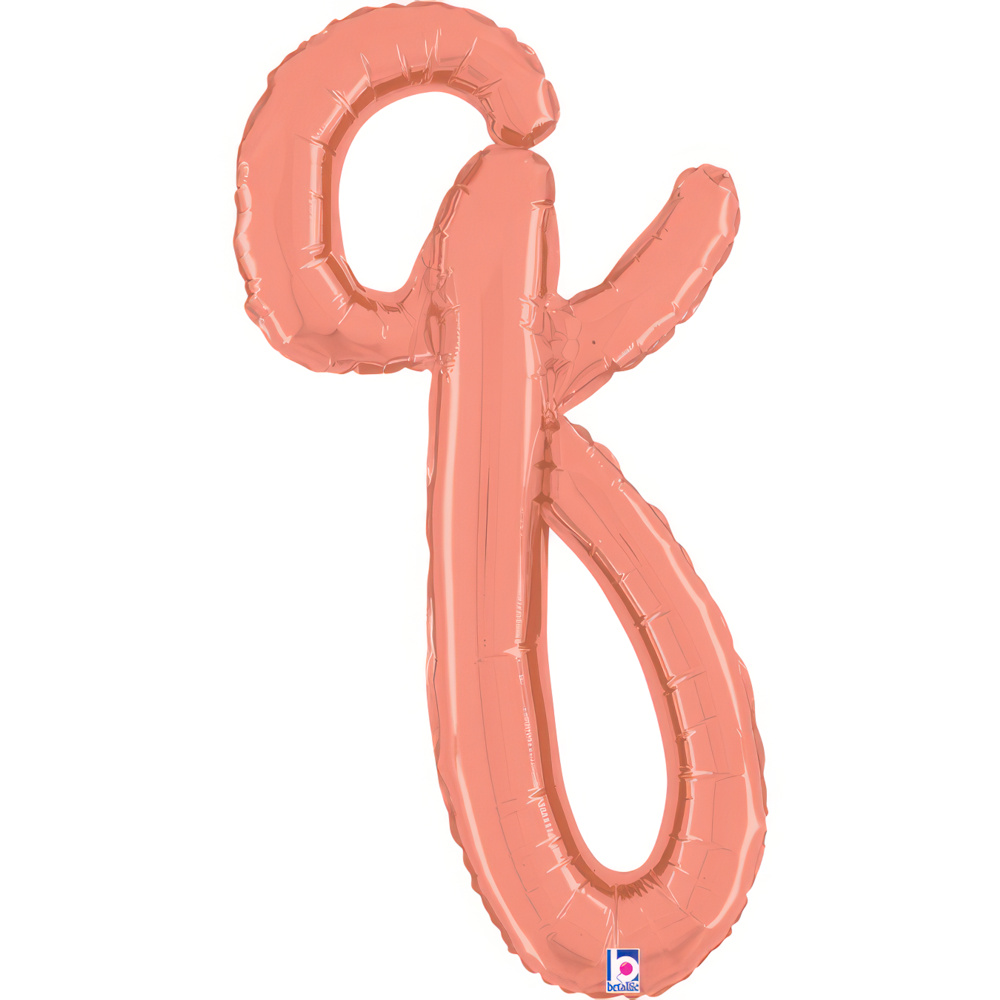 Balloon Letter Q Script Rose Gold rose gold