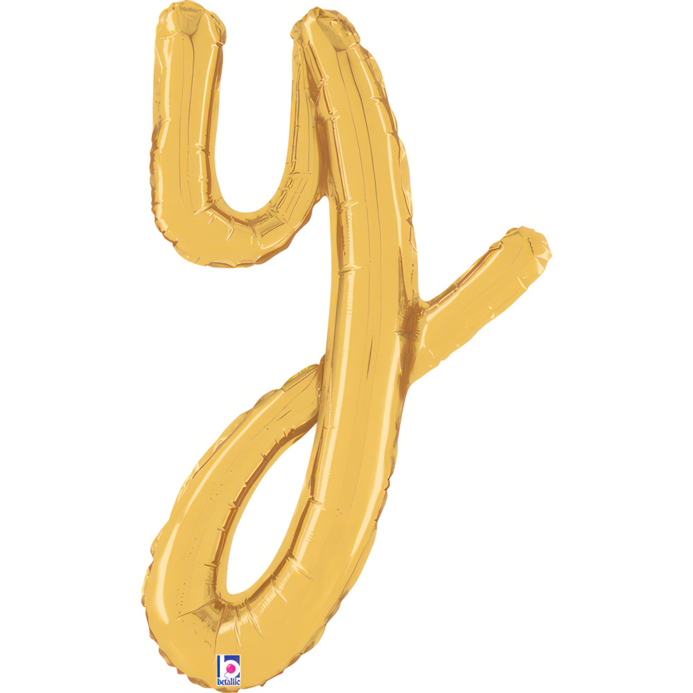 Balloon Letter Y Script Gold gold
