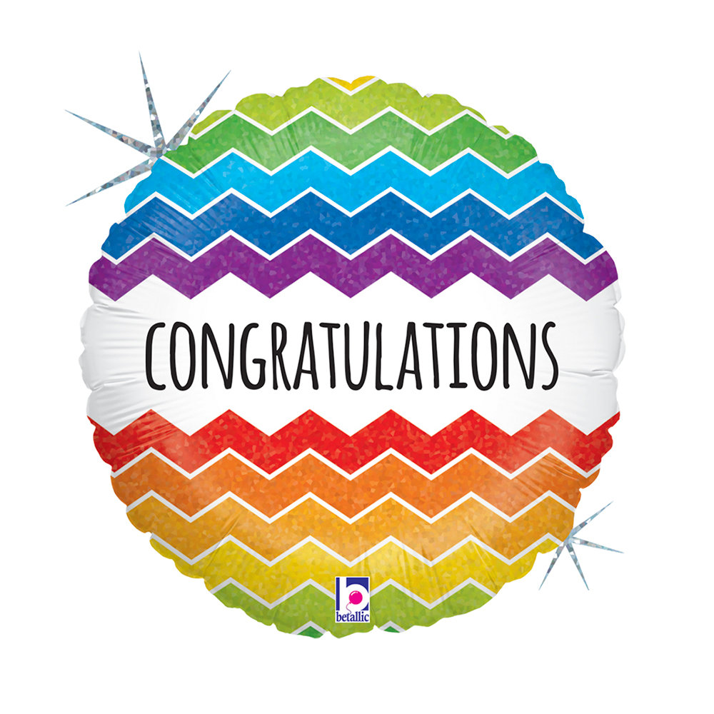 Balloon R18 Chevron Congratulations multicolor