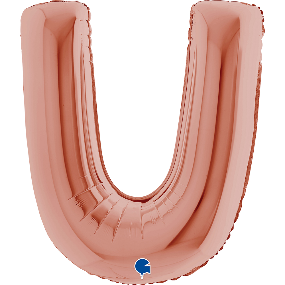 Balloon Letter U Rose Gold 40inc rose gold