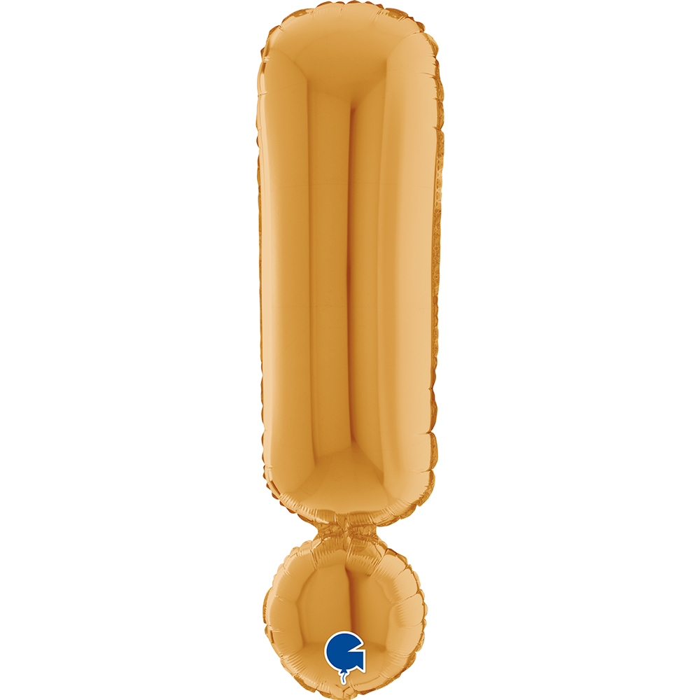 Balloon Symbol Exclamation Point Gold 40inc gold
