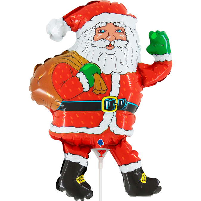 Balloon New Walking Santa mini red