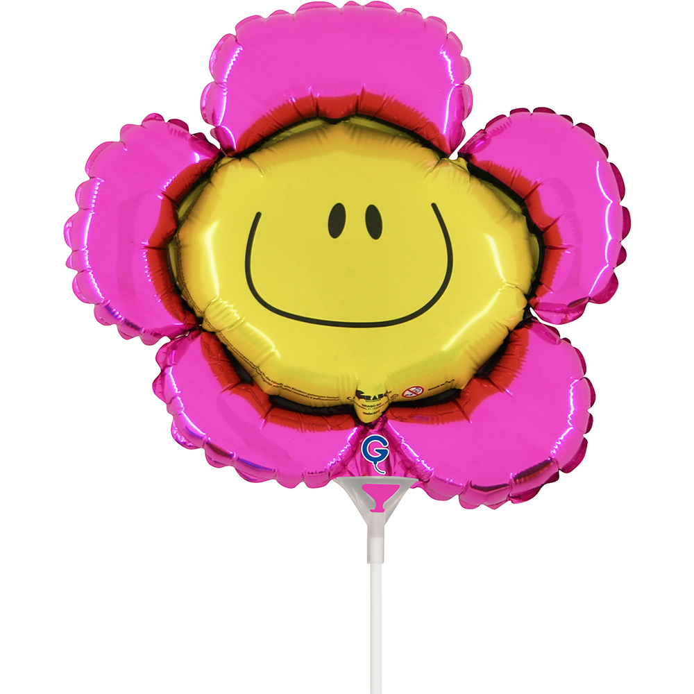 Balloon Smiley Flower Fuxia mini pink