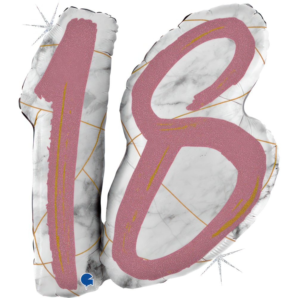Balloon Marble Mate Numbers 18 Rose Gold rose gold