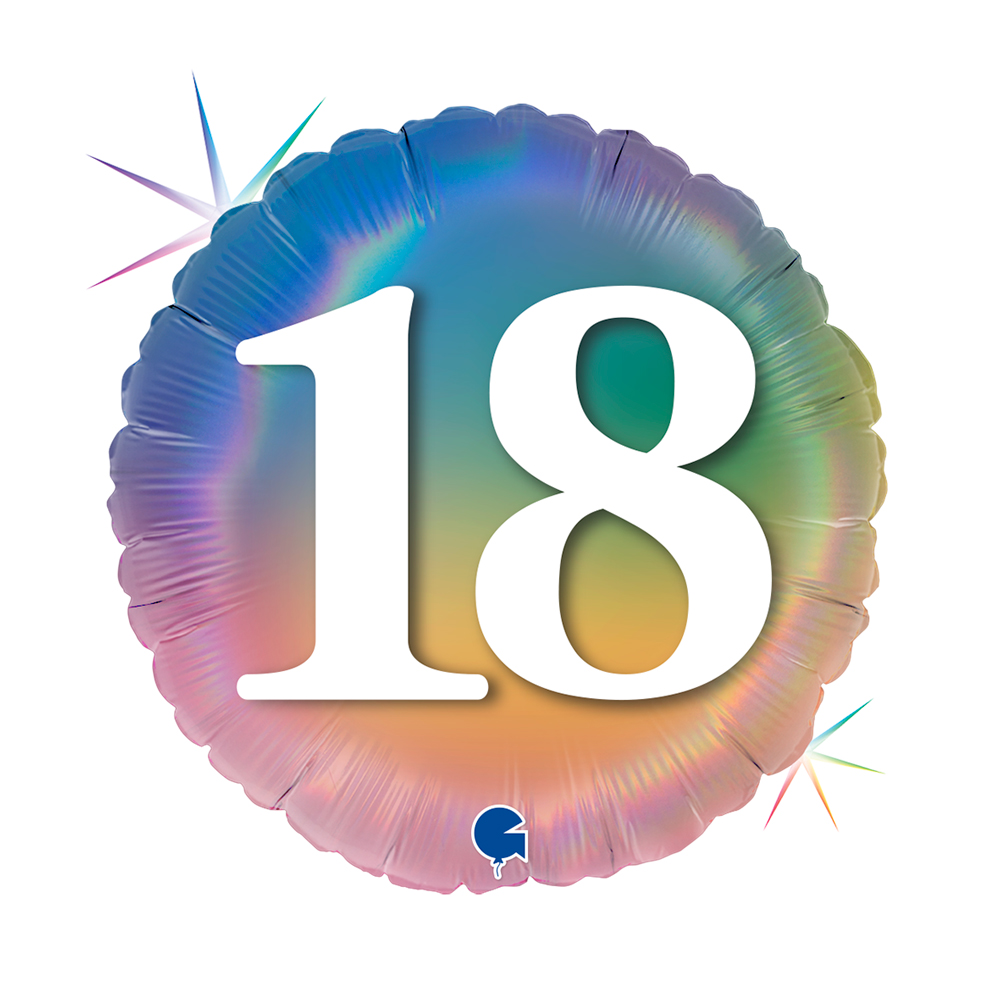Palloncino R18 Happy 18 Colourful Rainbow arcobaleno
