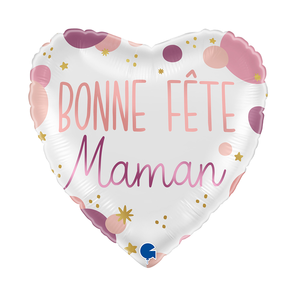 Balloon H18 Bonne Fête Maman pink